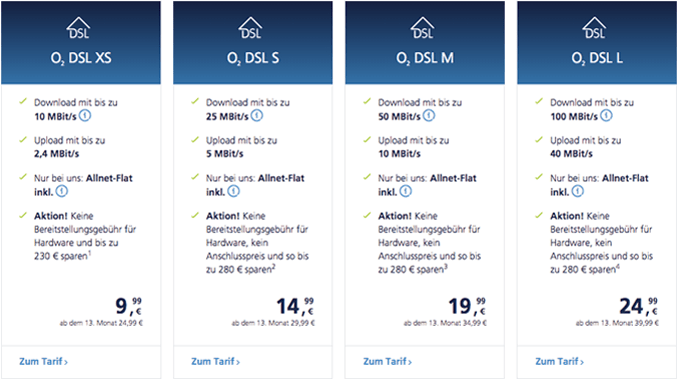 o2: DSL-Tarife live - SmartChecker